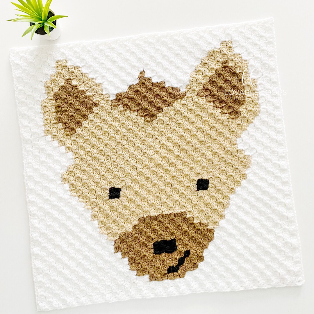 Hyena Face Crochet Pattern Corner to Corner c2c Hyena Crochet Pattern ...
