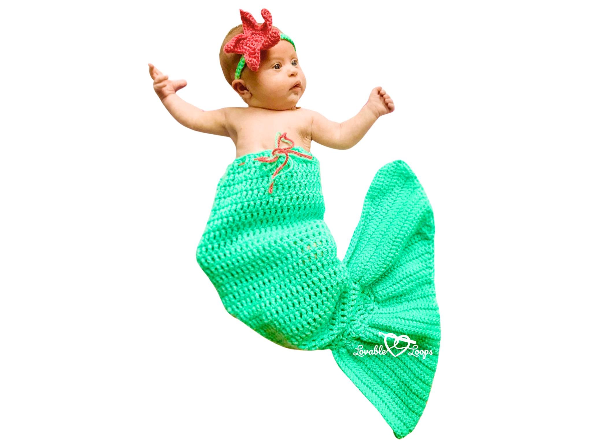 Baby Mermaid Tail Crochet Pattern | 0-6 Months (PDF Pattern) - Etsy