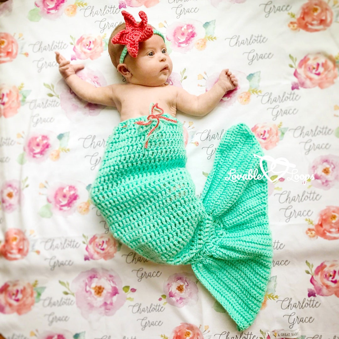 Mermaid Tail Crochet Pattern Baby Mermaid Tail 0-3 & 3-6 Months Mermaid ...