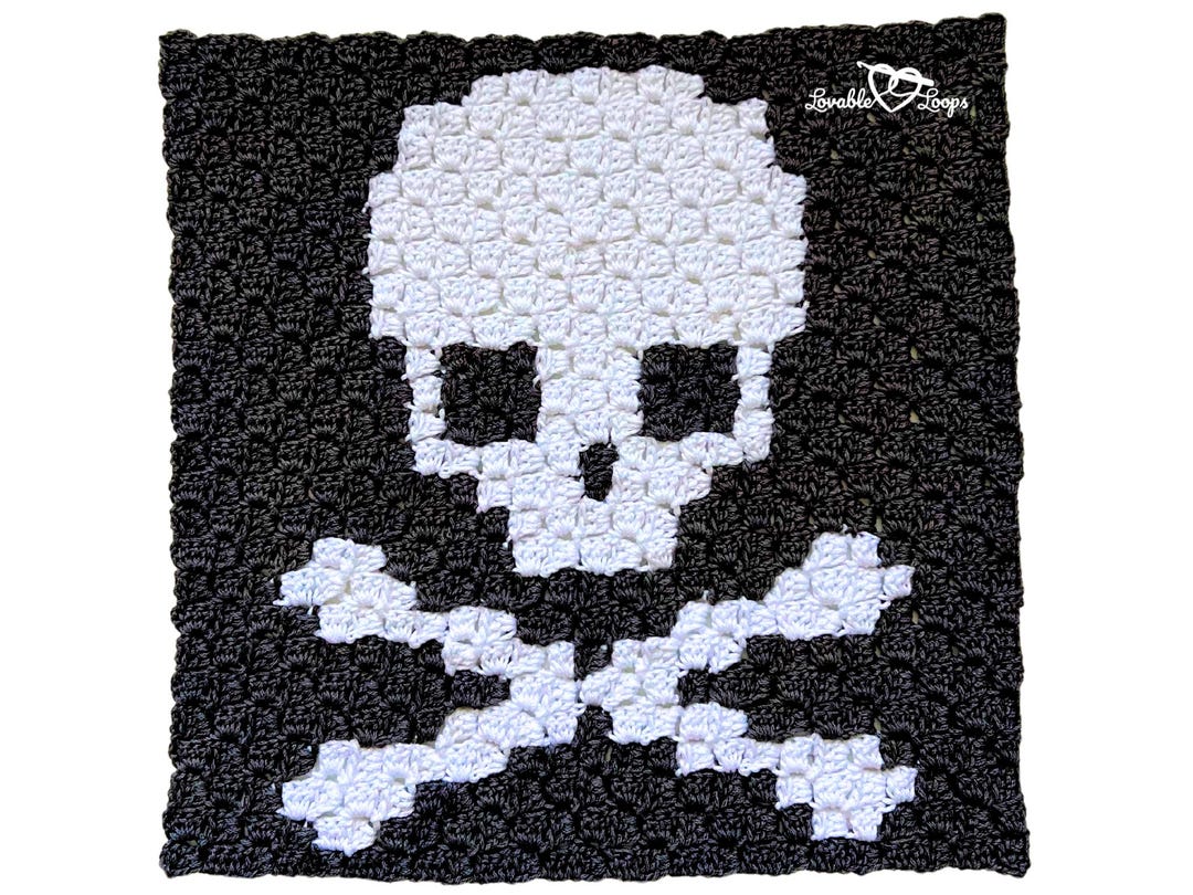 Skull Crochet Pattern | C2c Crochet Pattern | Crochet Skull Pattern ...