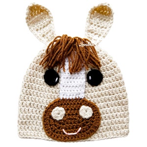 Horse Crochet Hat Pattern, Crochet Pattern Hat Horse, Horse Hat Pattern ...