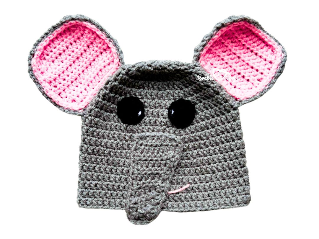 Elephant Crochet Hat Pattern, Crochet Pattern Hat Elephant, Elephant ...