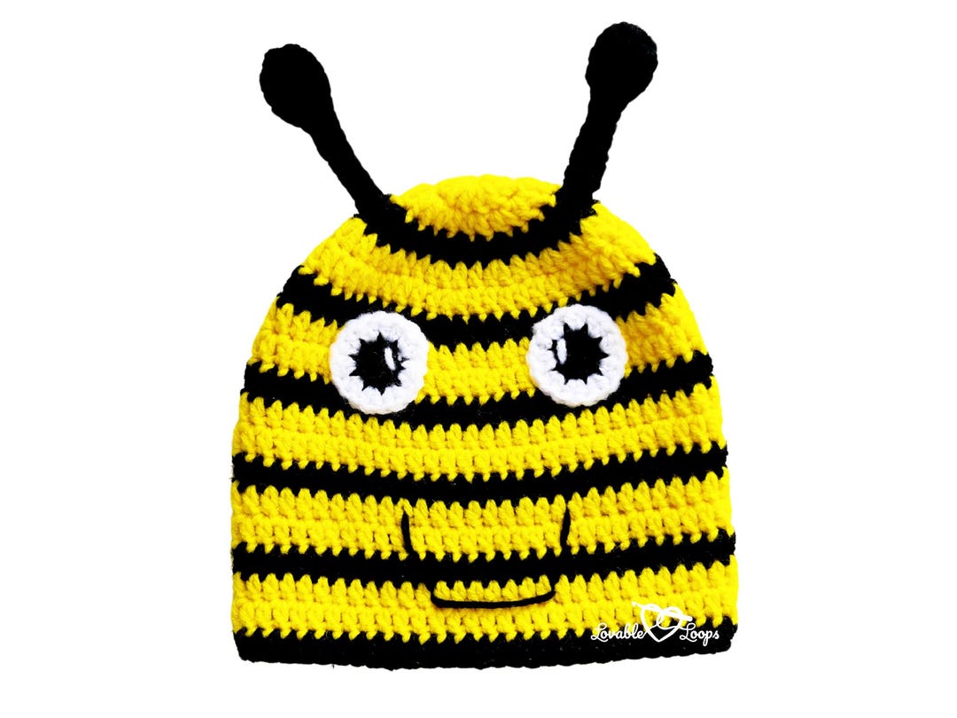 Bee Crochet Hat Pattern, Crochet Pattern Hat Bee, Bee Hat Pattern ...