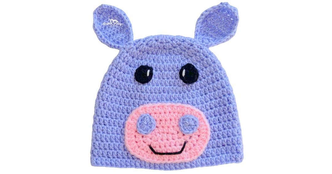 Hippo Crochet Hat Pattern, Crochet Pattern Hat Hippo, Hippo Hat Pattern ...