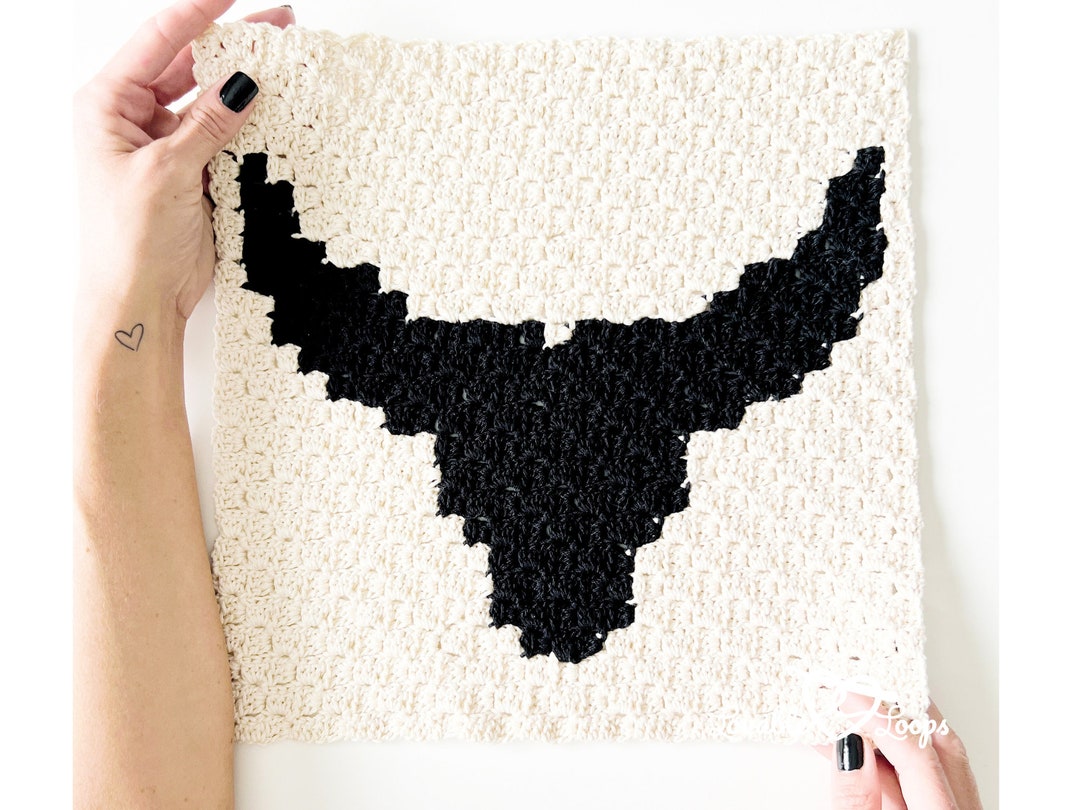 Longhorn Crochet Pattern C2c Crochet Pattern Crochet Texas Longhorn ...