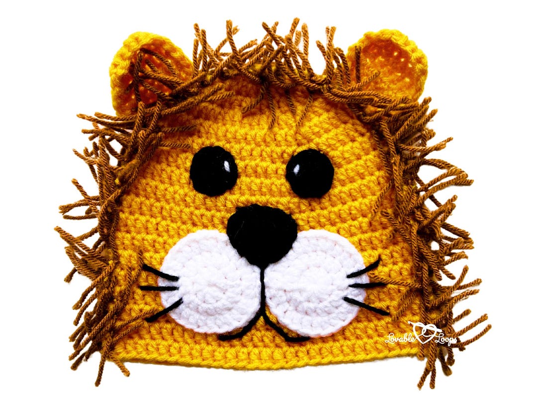 Lion Crochet Hat Pattern, Crochet Pattern Hat Lion, Lion Hat Pattern ...