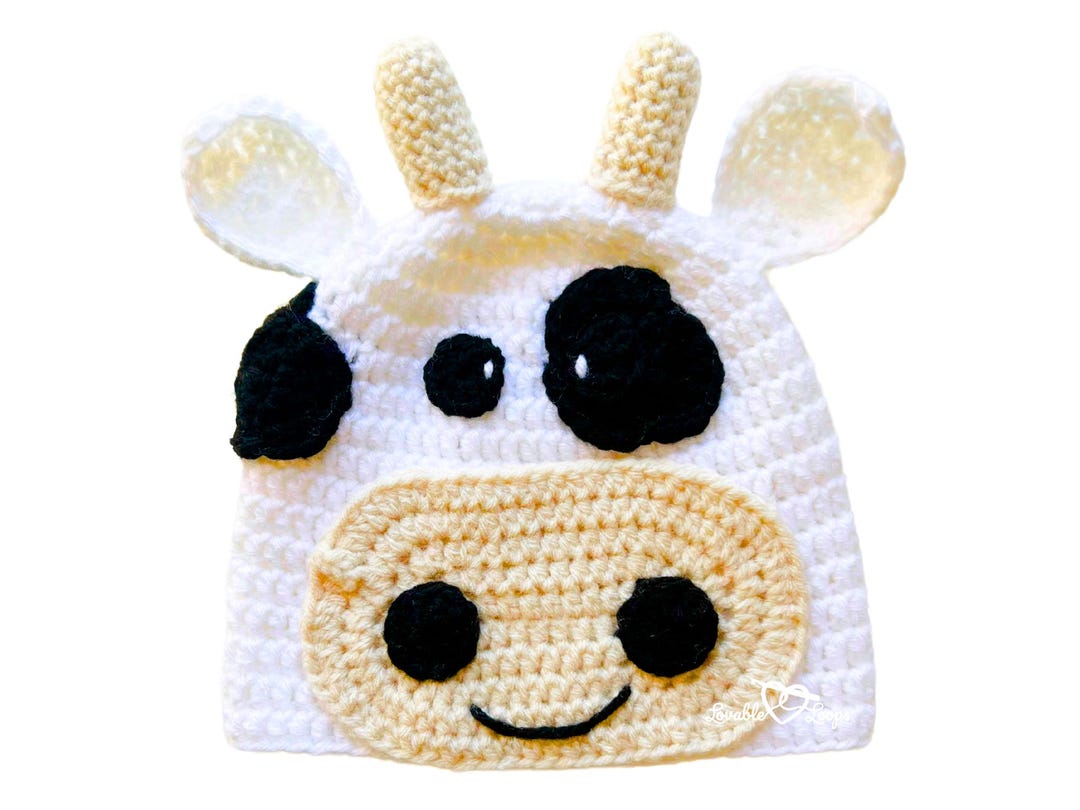 Cow Crochet Hat Pattern, Crochet Pattern Hat Cow, Cow Hat Pattern ...