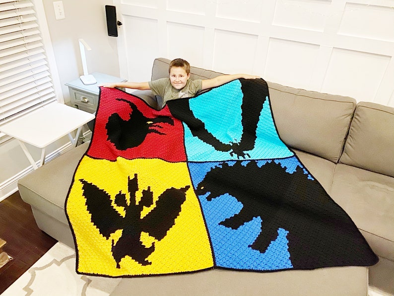 Godzilla Blanket Crochet Pattern | Godzilla, Rodan, Mothra and King ...