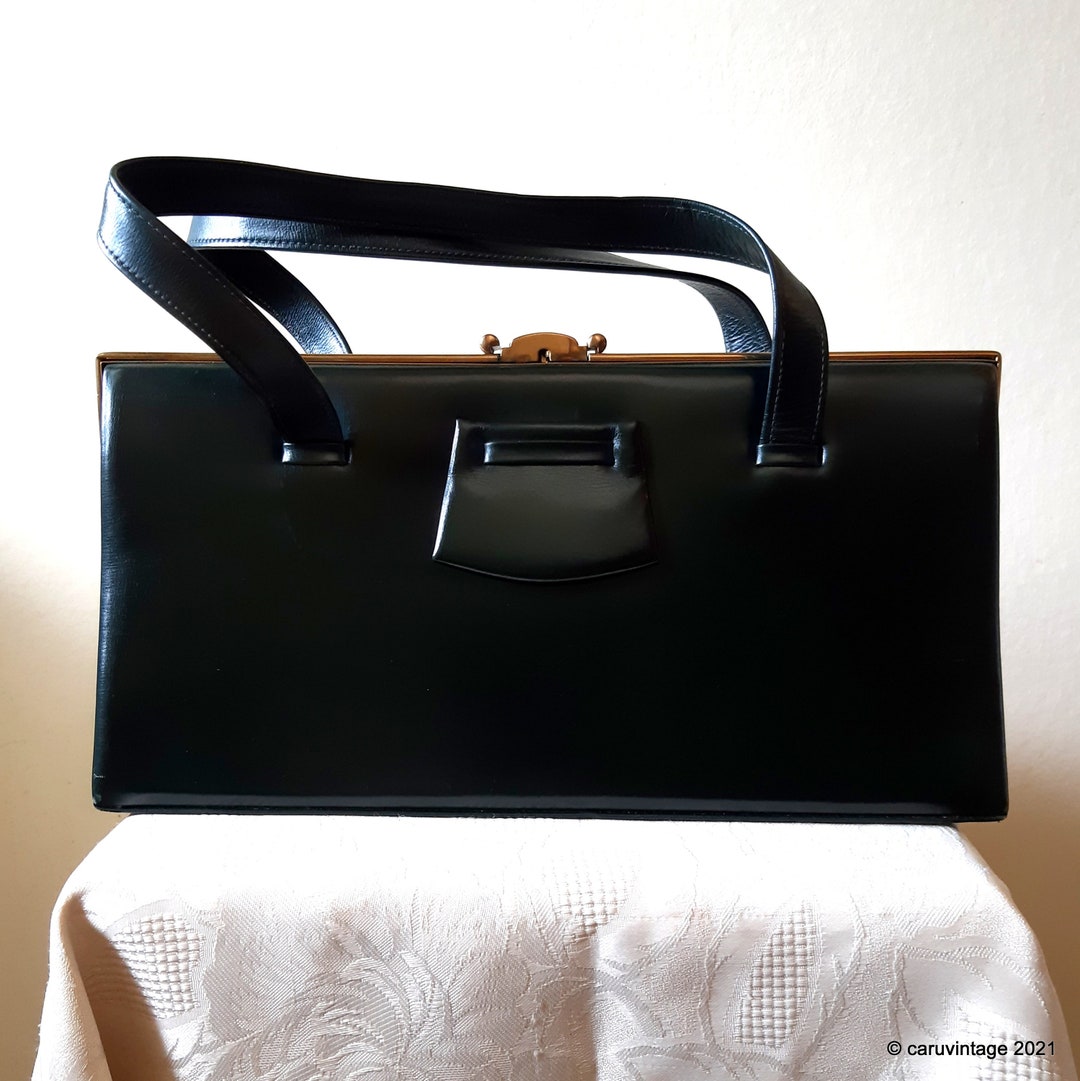 Vintage Lodix, Handbags of Taste Deep Emerald Green Leather Classic ...