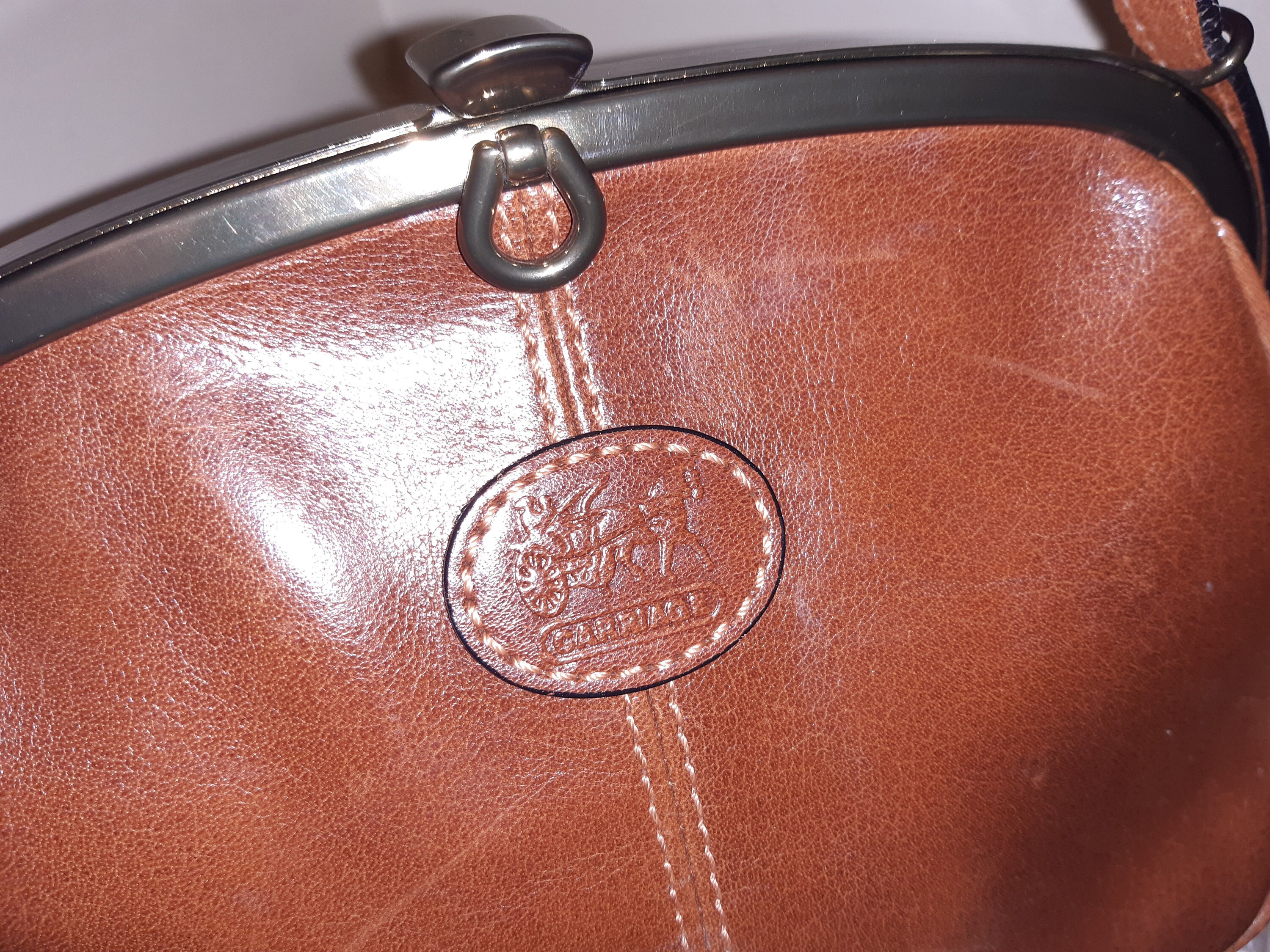 Vintage Carriage Brown Leather Small Handbag - Etsy UK