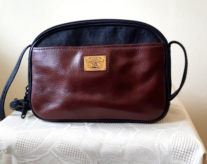The Original Ascari Bag, Black and Tan Leather Cross Body Bag Made by ...
