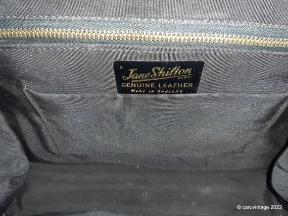 Vintage Jane Shilton black smooth leather handbag wit… - Gem