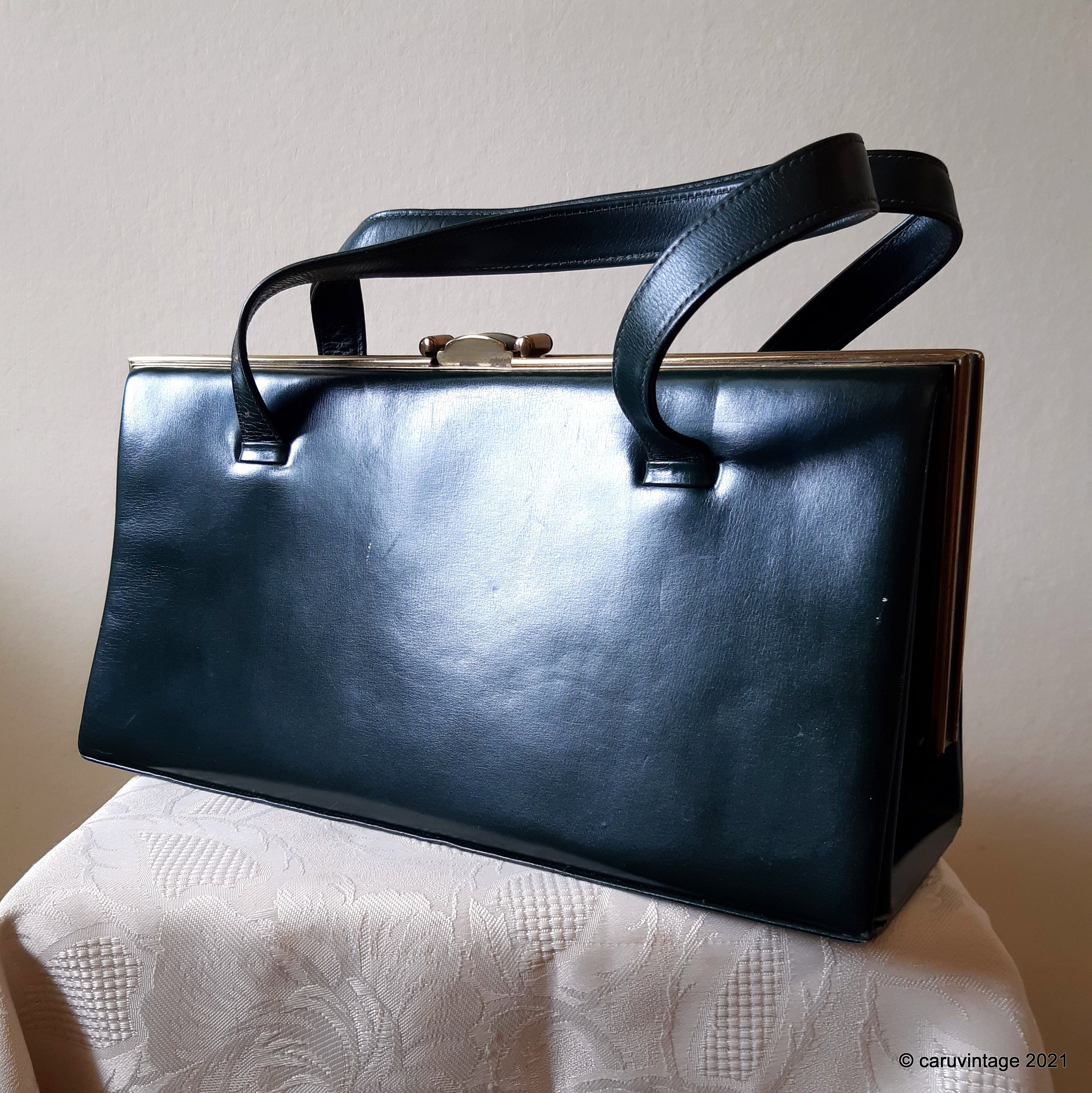 Vintage Lodix, Handbags of Taste Deep Emerald Green Leather Classic ...