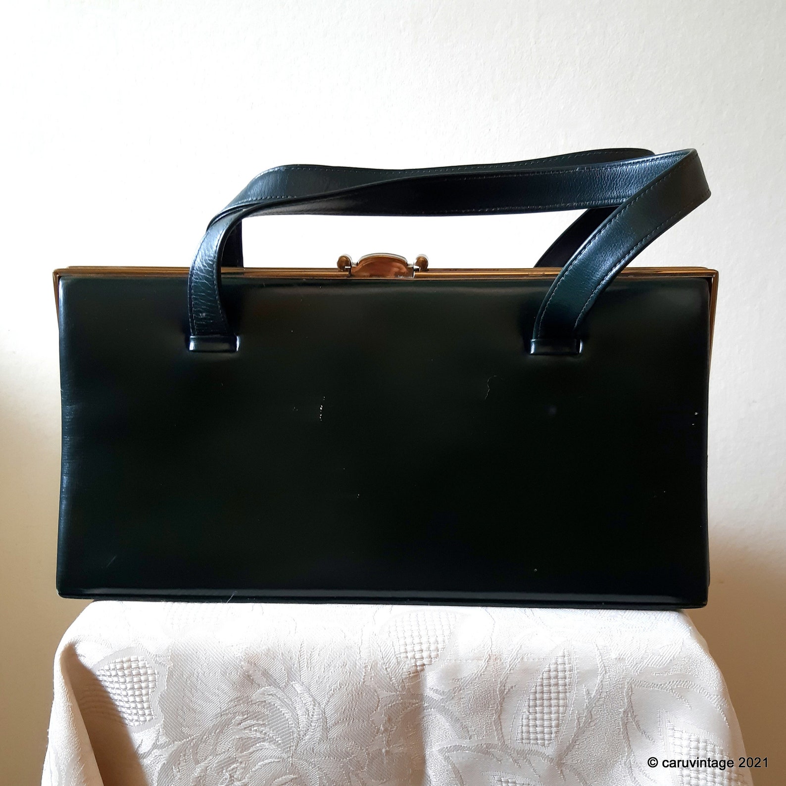 Vintage Lodix, Handbags of Taste Deep Emerald Green Leather Classic ...