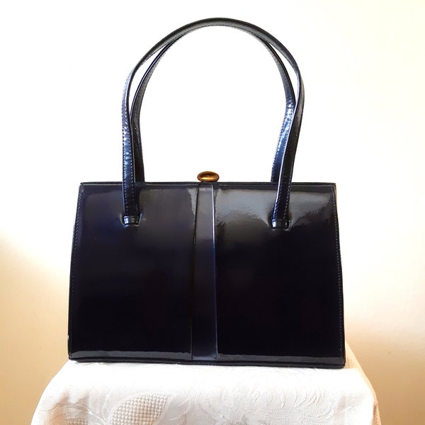 Navy Patent Handbag - Etsy