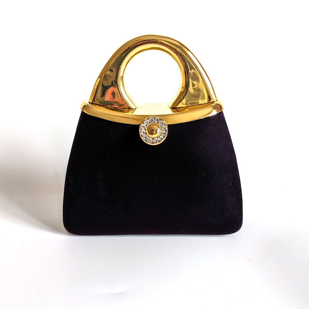 Y&S Original Navy Blue Velvet Hard Shell Evening Bag - Etsy