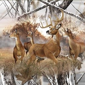 Whitetail Buck Deer Hunting Mural Winter Snow Camouflage Tailgate Wrap ...