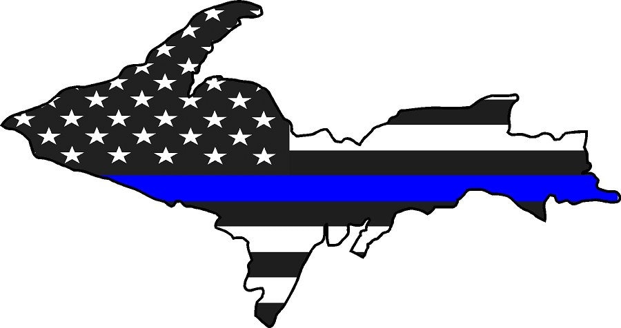 Michigan U.P. Upper Peninsula American Flag Blue Line Police | Etsy