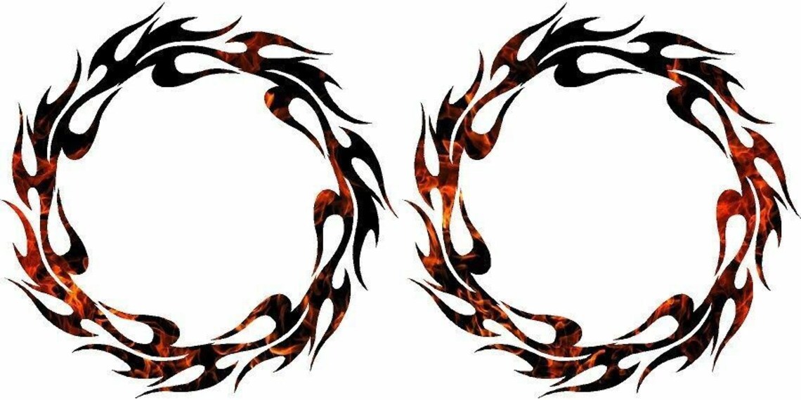 Tribal Flame Circle Cornhole Board Game Vinyl Graphic Decal Set - Etsy