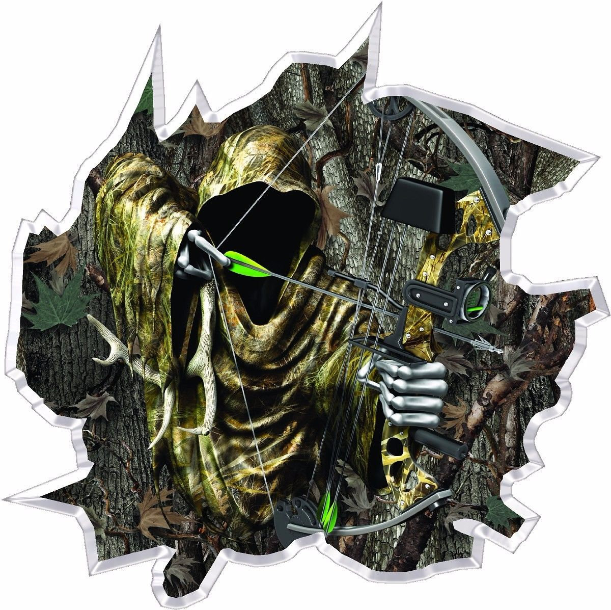 Ripped Oak Camo Grim Reaper Bow Hunting Race Car Go Kart Golf Cart ...