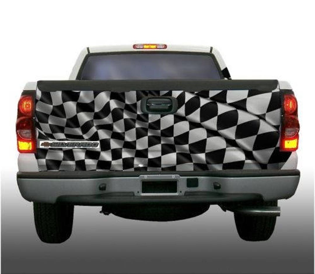 Checkered Flag Racing Mural Tailgate Wrap Vinyl Graphic Decal - Etsy