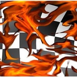 Checkered Racing Flag Flame Fire Rocker Panel Stripes Vinyl Graphic ...