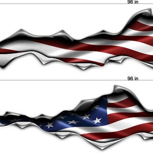 American Flag Eagle Tear Rip Vinyl Graphic Decal Set Truck Trailer Rv ...