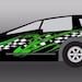 Checkered Racing Flag Green Flame Go Kart Race Car Semi Trailer Golf ...
