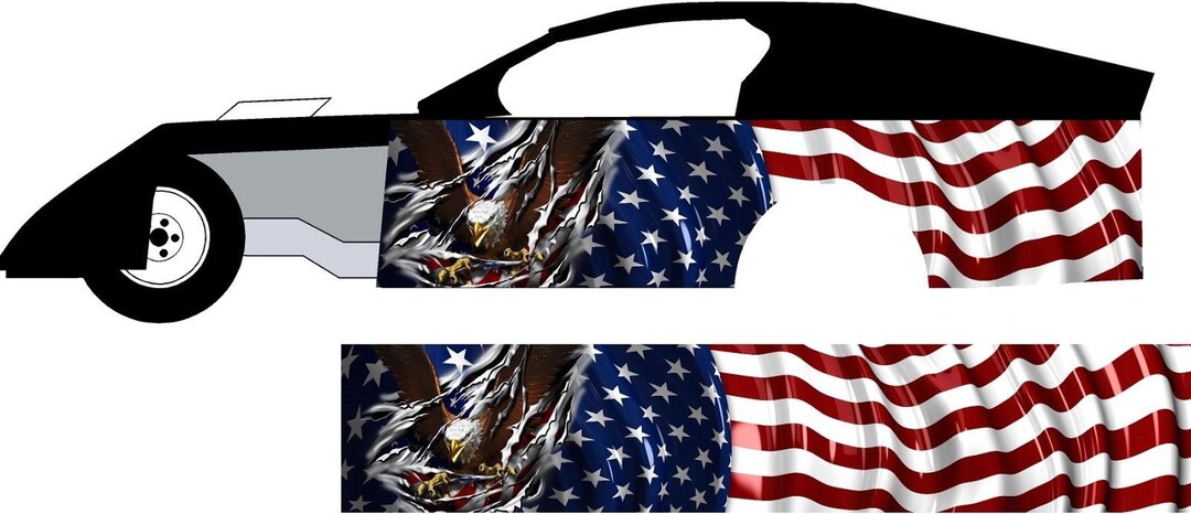 American Flag Ripped Eagle Shred Motorcycle Dirt Bike Go Kart Race Car ...