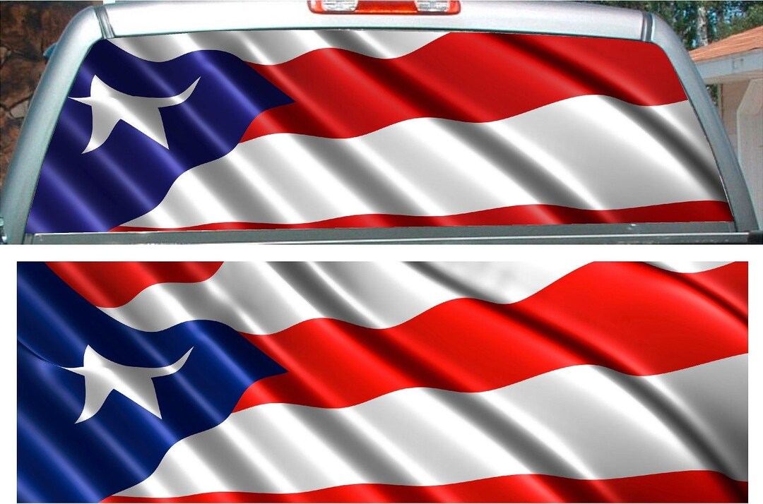 Puerto Rican Flag Mural Rear Window View Thru Vinyl Graphic Decal - Etsy
