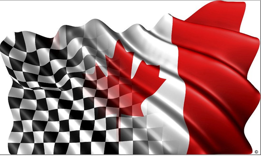 Canadian Checkered Racing Flag Camper RV Motor Home Mural Vinyl Graphic ...