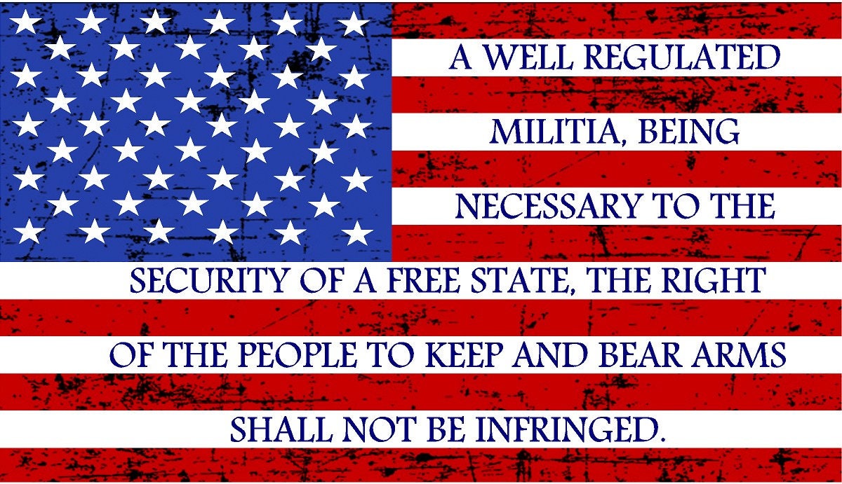 American Flag Grunge 2nd Second Amendment Vinyl Graphic Decal Sticker ...