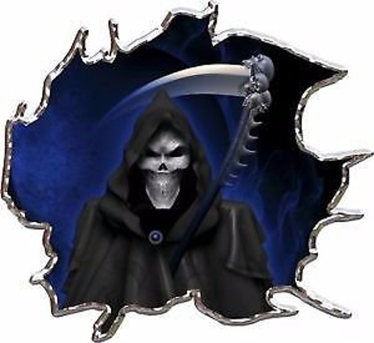Grim Reaper Blue Race Car Go Kart Golf Cart Motorcycle Hood Window Tool ...