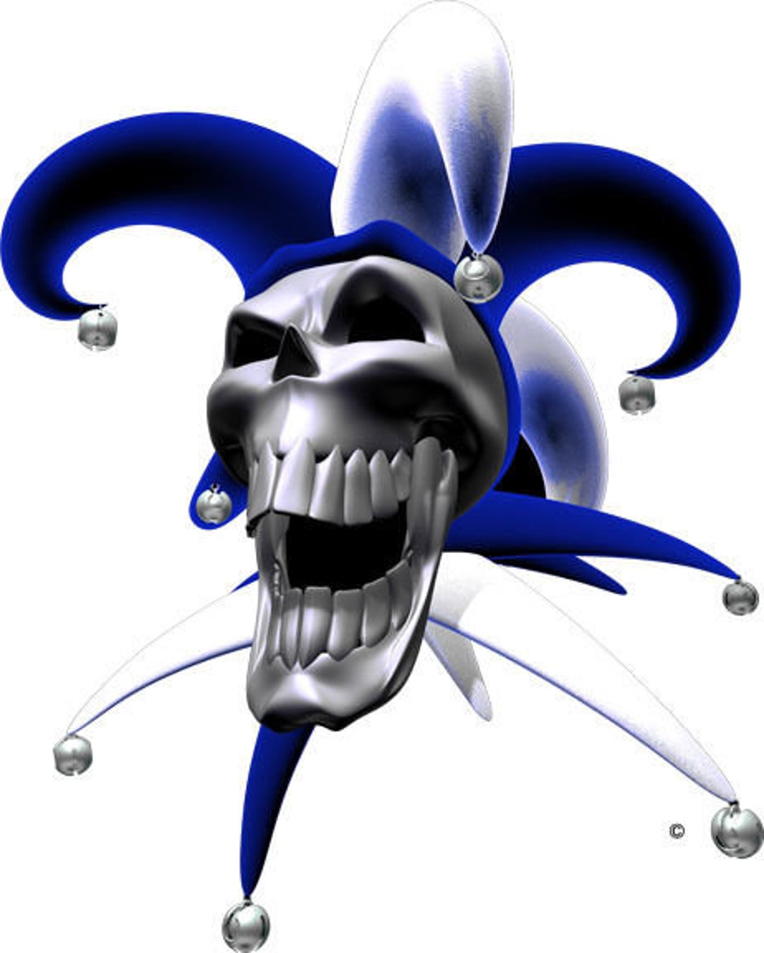 Jester Skull Blue Green Purple Orange Red Yellow Vinyl Graphic Decal ...