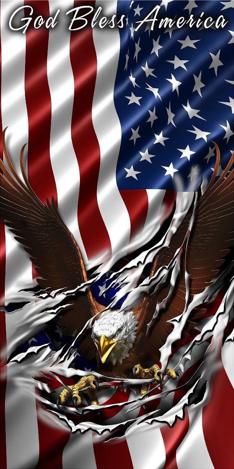 American Flag Eagle Rip God Bless America Cornhole Game Decal | Etsy