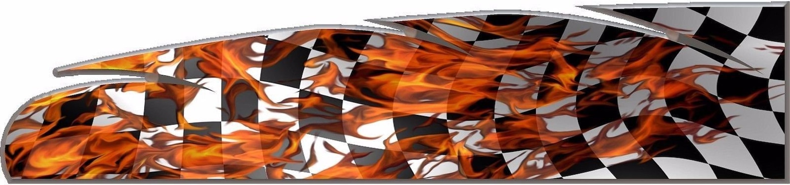 Checkered Racing Flag Flame Go Kart Race Car Semi Trailer Golf Cart ...