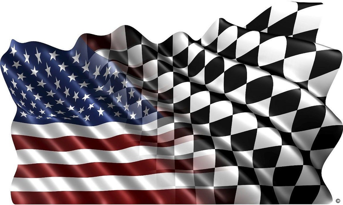 American Checkered Racing Flag Patriotic Cornhole Board Game Vinyl ...