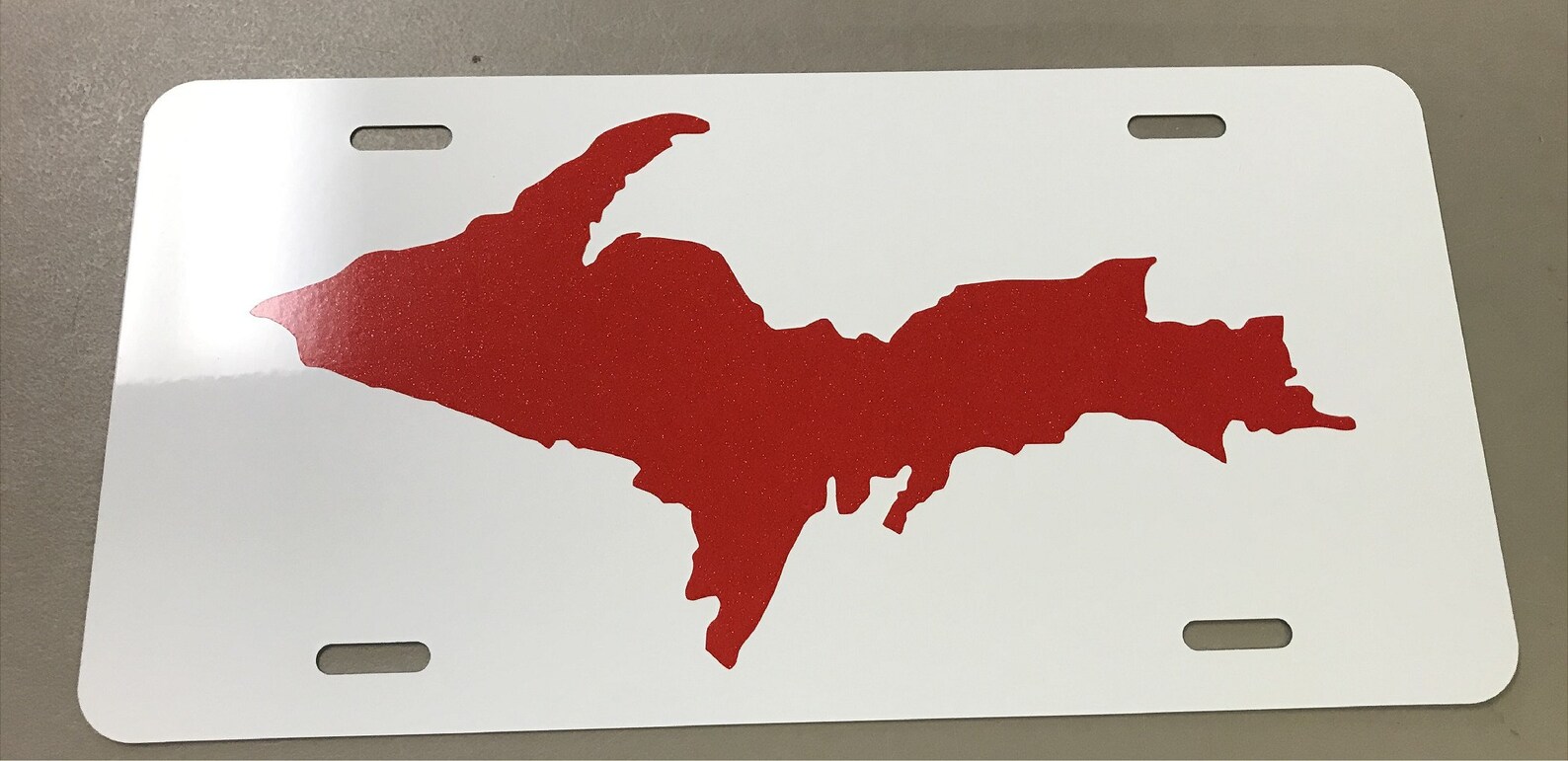 U.P. Michigan Upper Michigan Red Metallic License Plate - Etsy