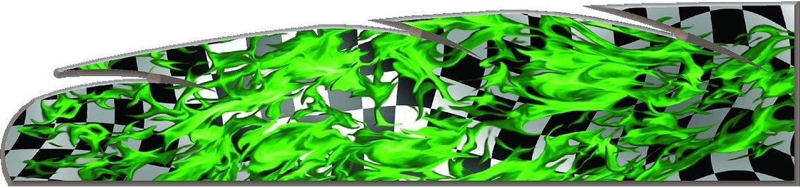 Checkered Racing Flag Green Flame Go Kart Race Car Semi Trailer Golf ...