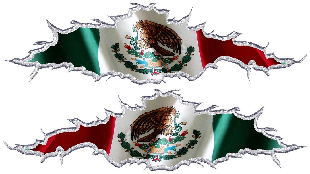 Mexican Flag Rip Motorcycle Dirt Bike Go Kart Race Car Golf Cart Vinyl ...