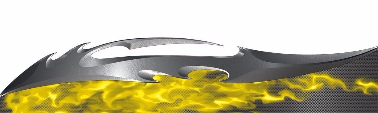 Carbon Fiber Flame Blade Go Kart Race Car Semi Trailer Golf Cart Vinyl ...