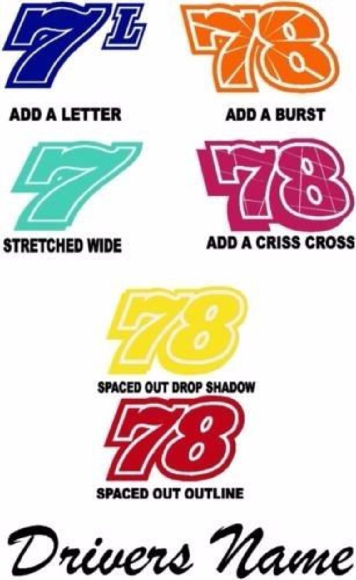 Single Color Go Kart Number Decal Vinyl Graphic Sticker - Etsy