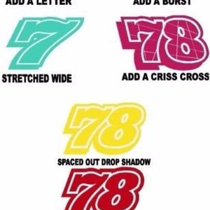 Single Color Race Car Number Decal Street Stock Late Model IMCA Dirt ...