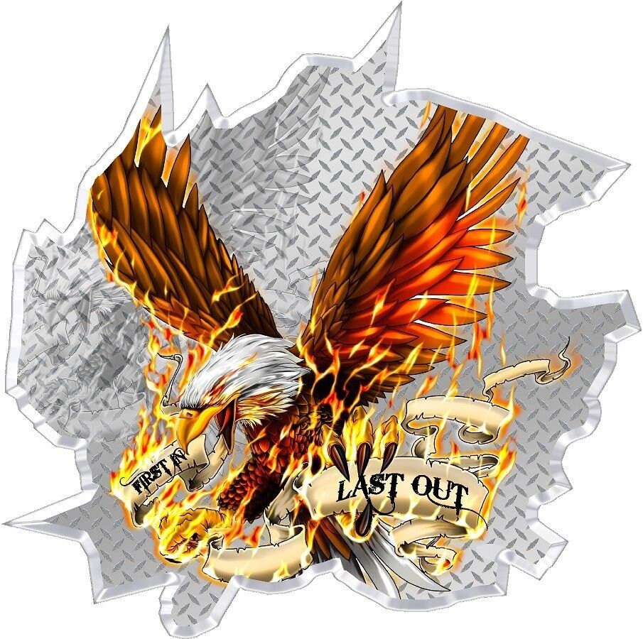 Eagle Diamond Plate Banner First in Last Out Fire Flame - Etsy