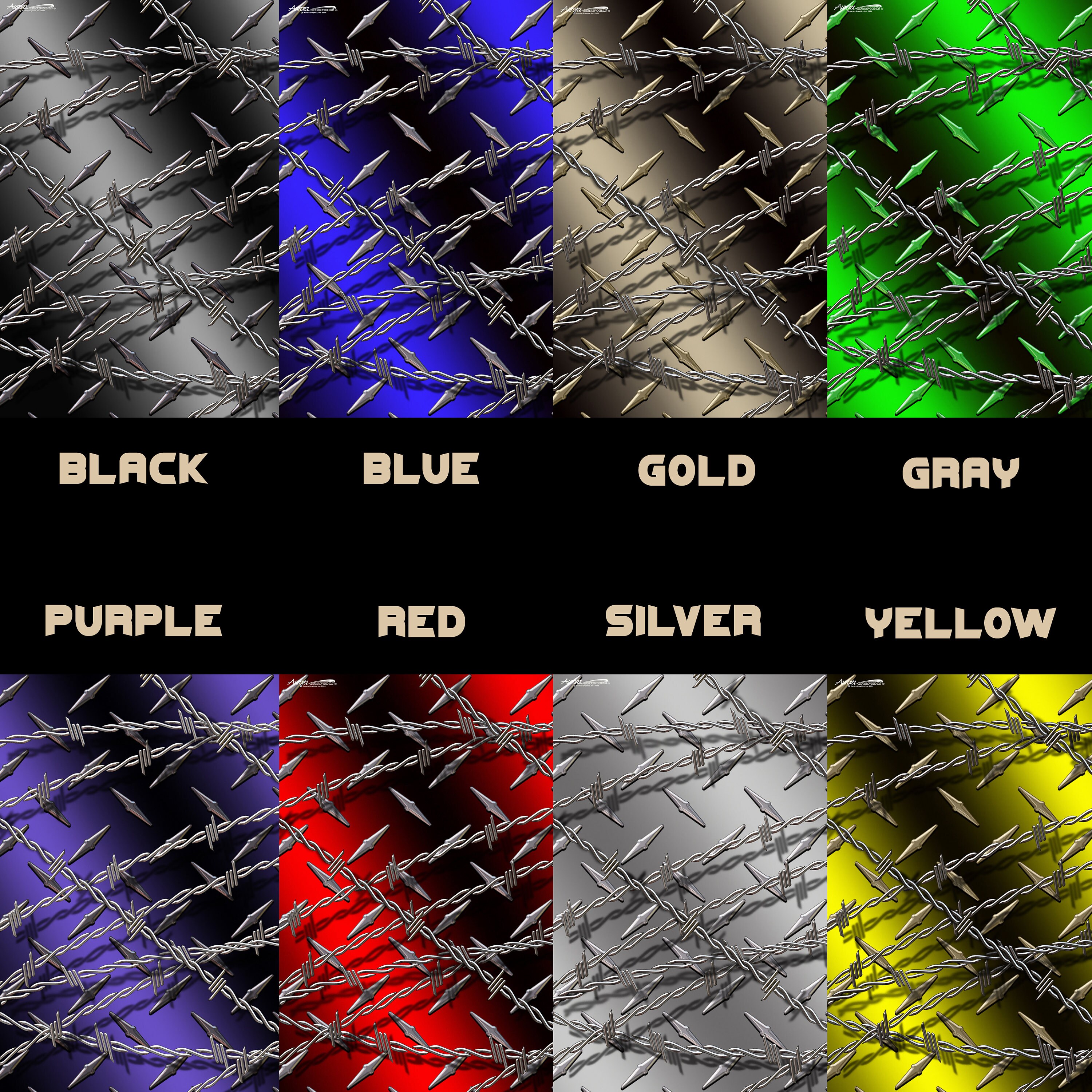 Diamond Plate Barbed Wire DIY Craft Cutter Vinyl Sticker Decal Sheets ...