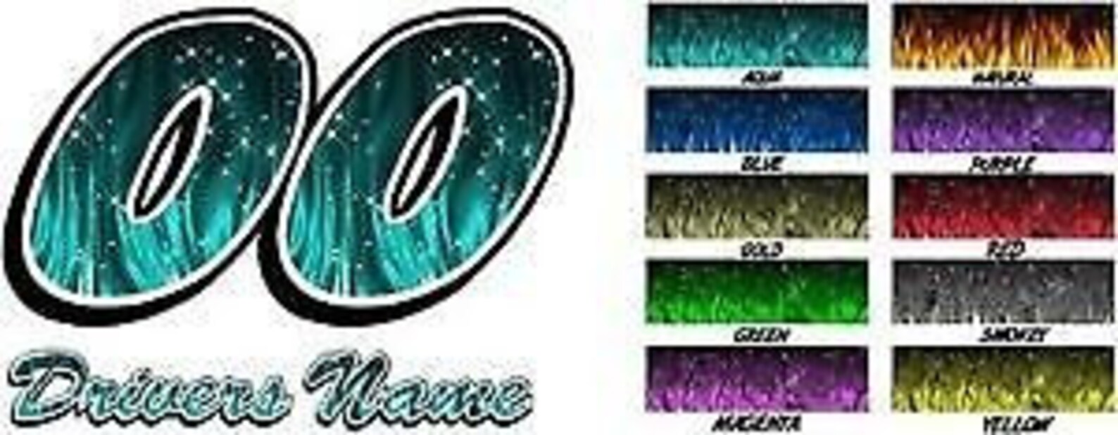 Flames Race Car Number Decal Street Stock Late Model IMCA Dirt - Etsy