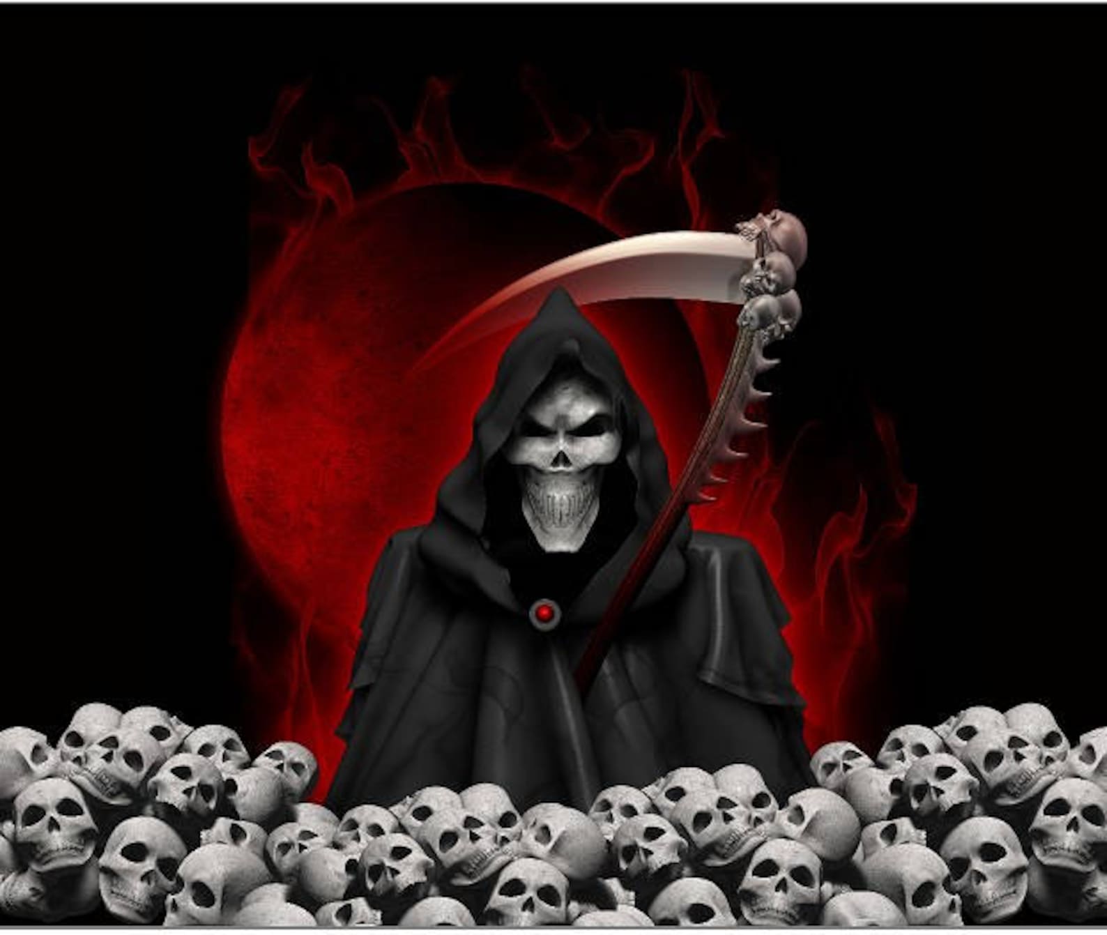 Grim reaper skulls hood wrap wraps sticker vinyl graphic decal | Etsy