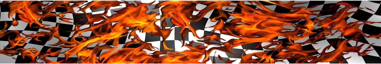 Checkered Racing Flag Flame Go Kart Race Car Semi Trailer Golf Cart ...