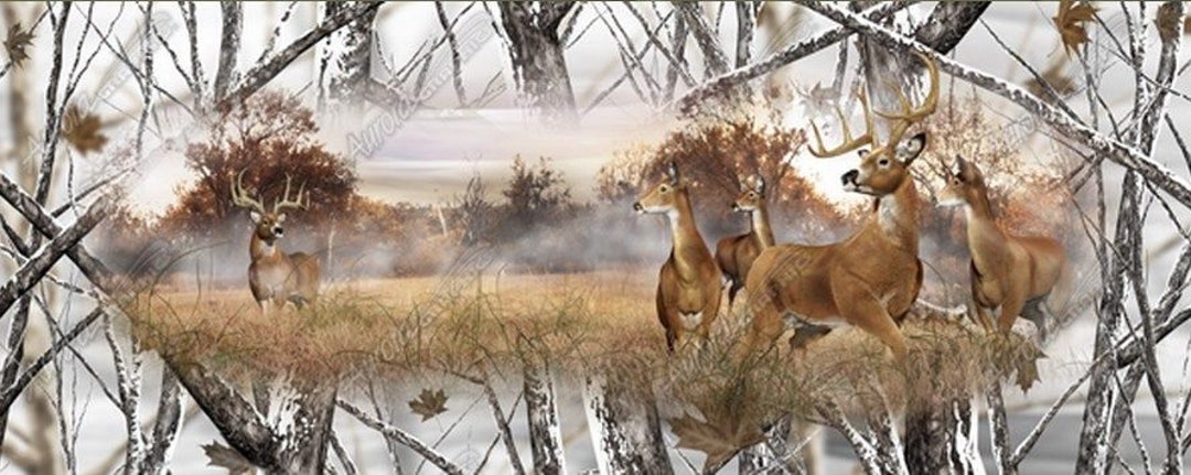 Whitetail Buck Deer Hunting Mural Winter Snow Camouflage Tailgate Wrap ...
