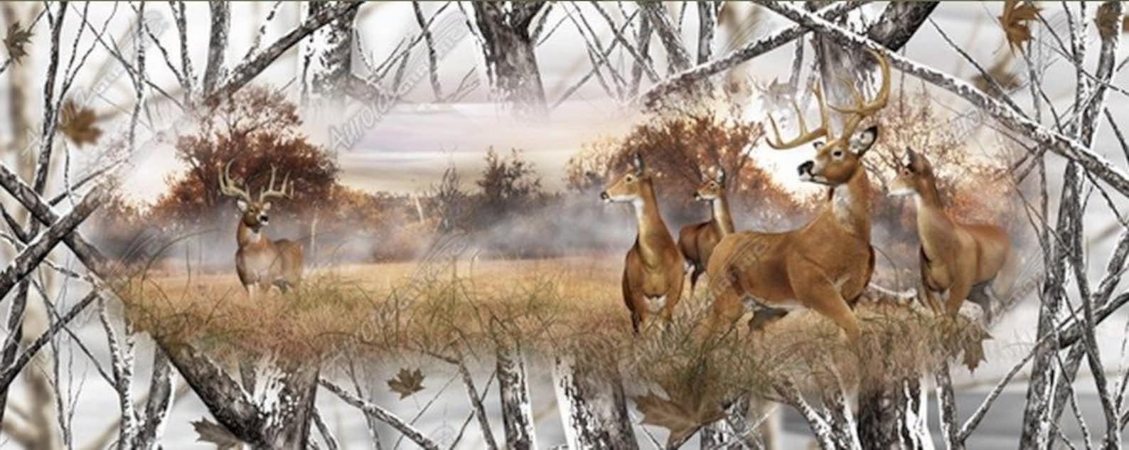 Whitetail Buck Deer Hunting Mural Winter Snow Camouflage Tailgate Wrap ...